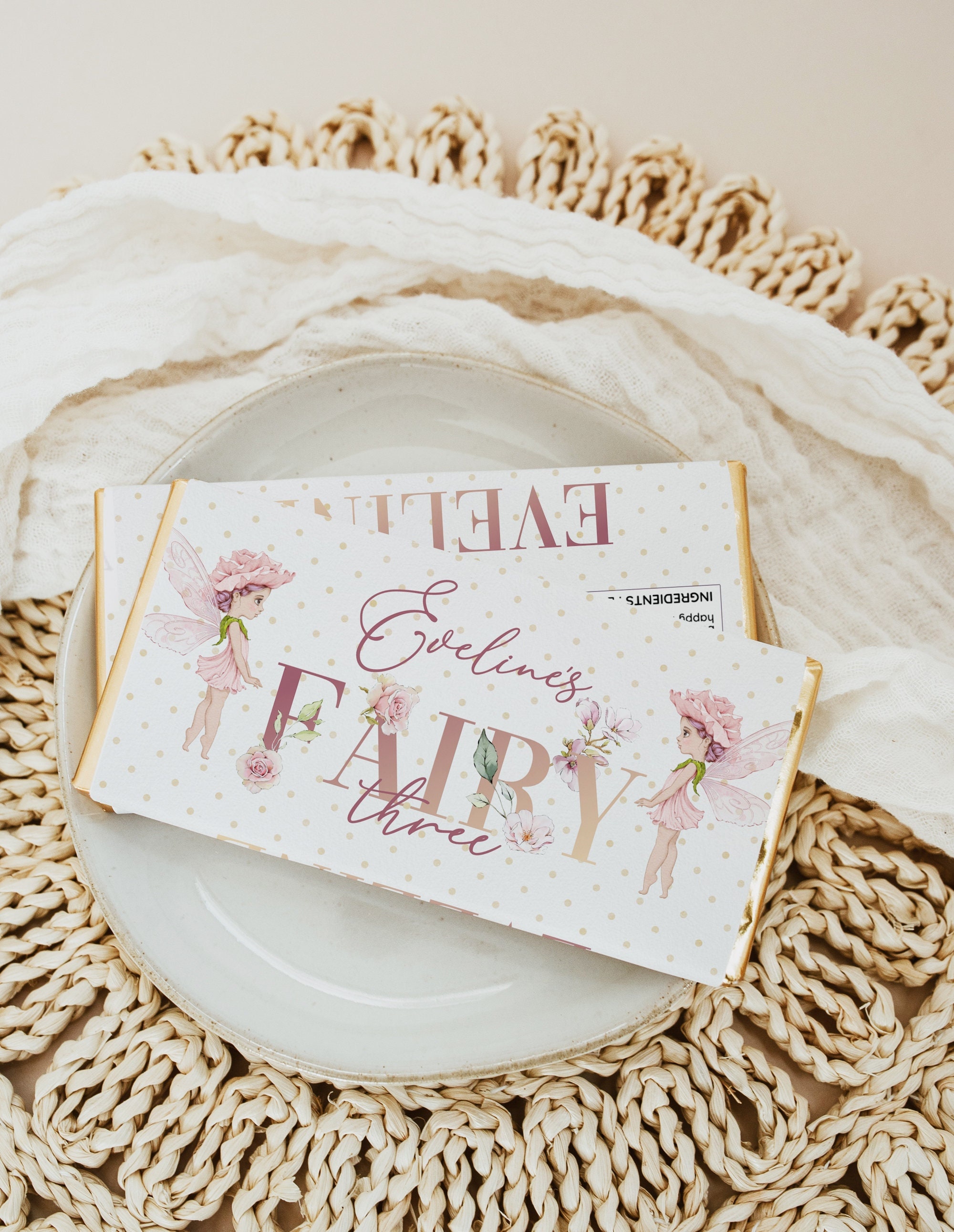 Fairy Chocolate Label Girly Birthday Candy Decor Editable - Etsy