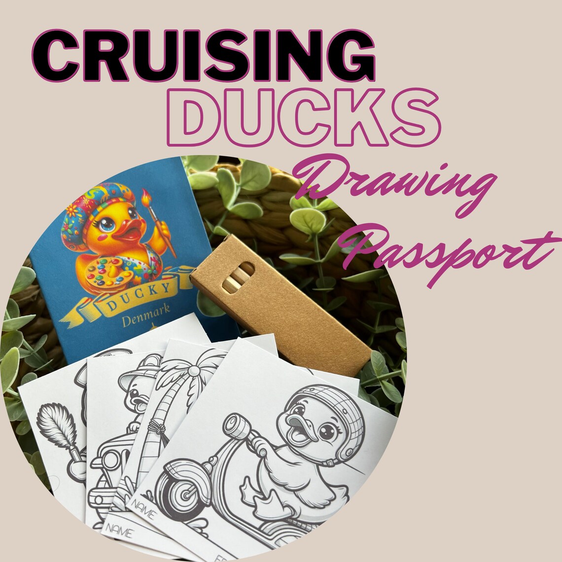 Editable Passport With 8 Kids' Drawings | Perfect Cruising Duck Gift ...