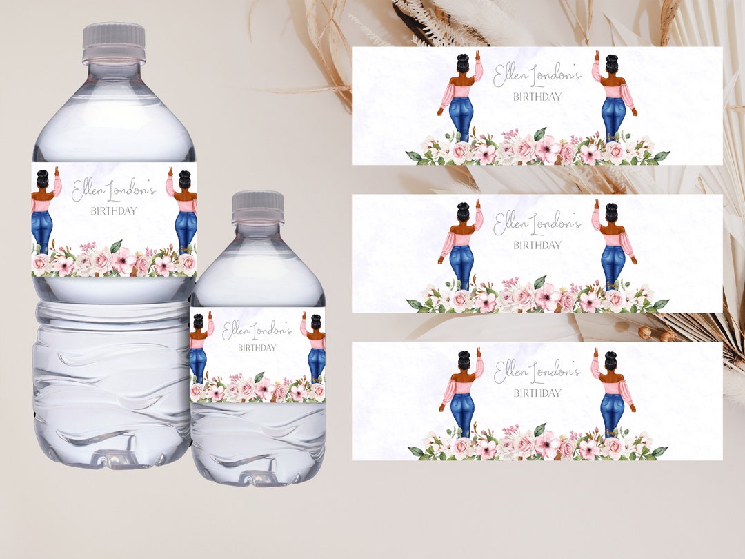 Birthday Girl Water Bottle Label, Water Bottle Birthday Favor Tag ...