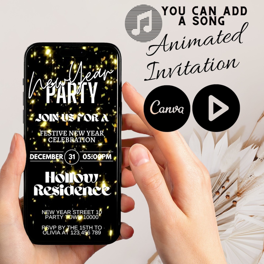 New Year Animated Invitations: Sparkle & Celebrate! - Etsy
