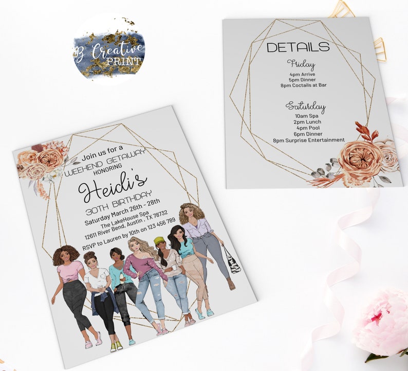 Girls Weekend Getaway Invitation Girls Getaway Invitation - Etsy