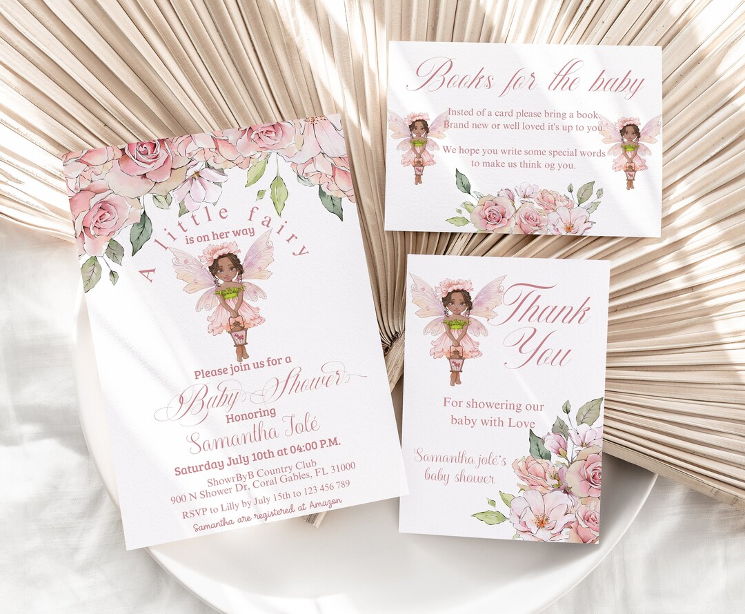 Pink Fairy Baby Shower Invitation, A Little Fairy Baby Shower Invite ...