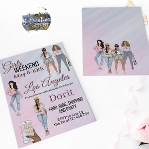 Girls Weekend Getaway Invitation, Girls Getaway Invitation Template ...