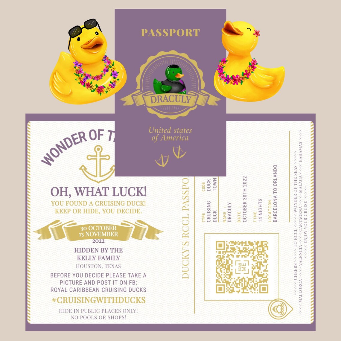 Halloween Rubber Duck Tag | Cruising With Ducks Passport | Halloween ...
