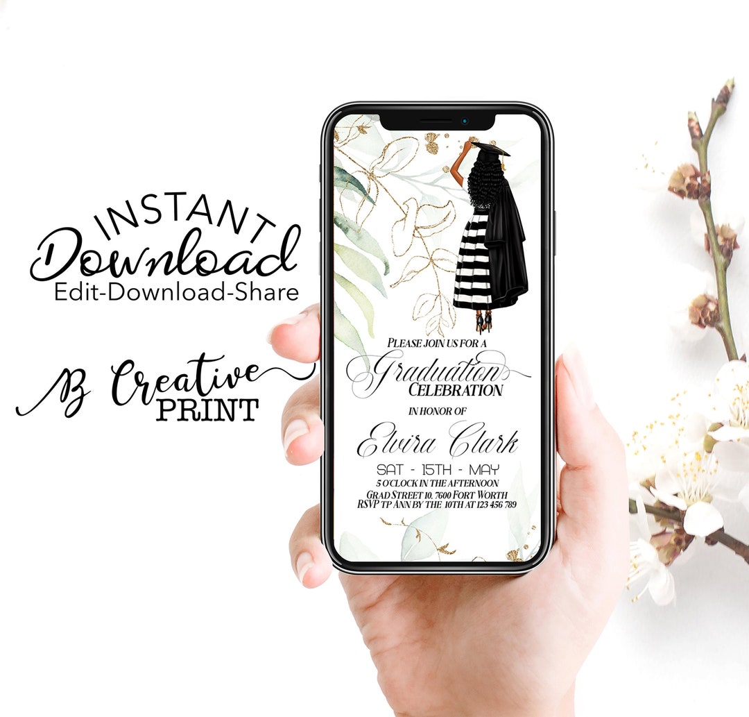 Evite Graduation Party Invitation, Mobile Graduation Invitation ...