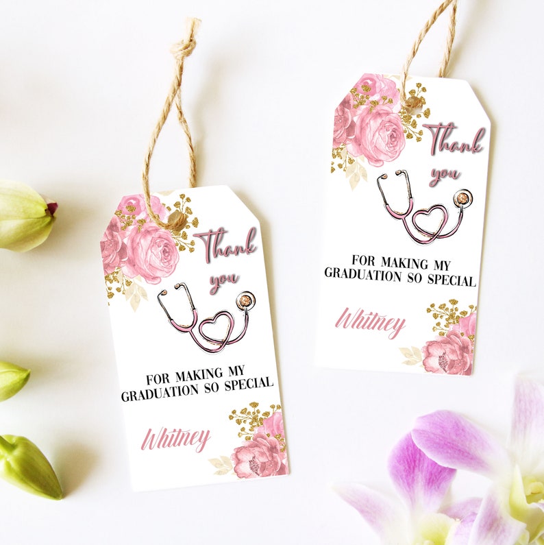 Nurse Graduation Favor Tag Doctor Graduation Thank You Card - Etsy