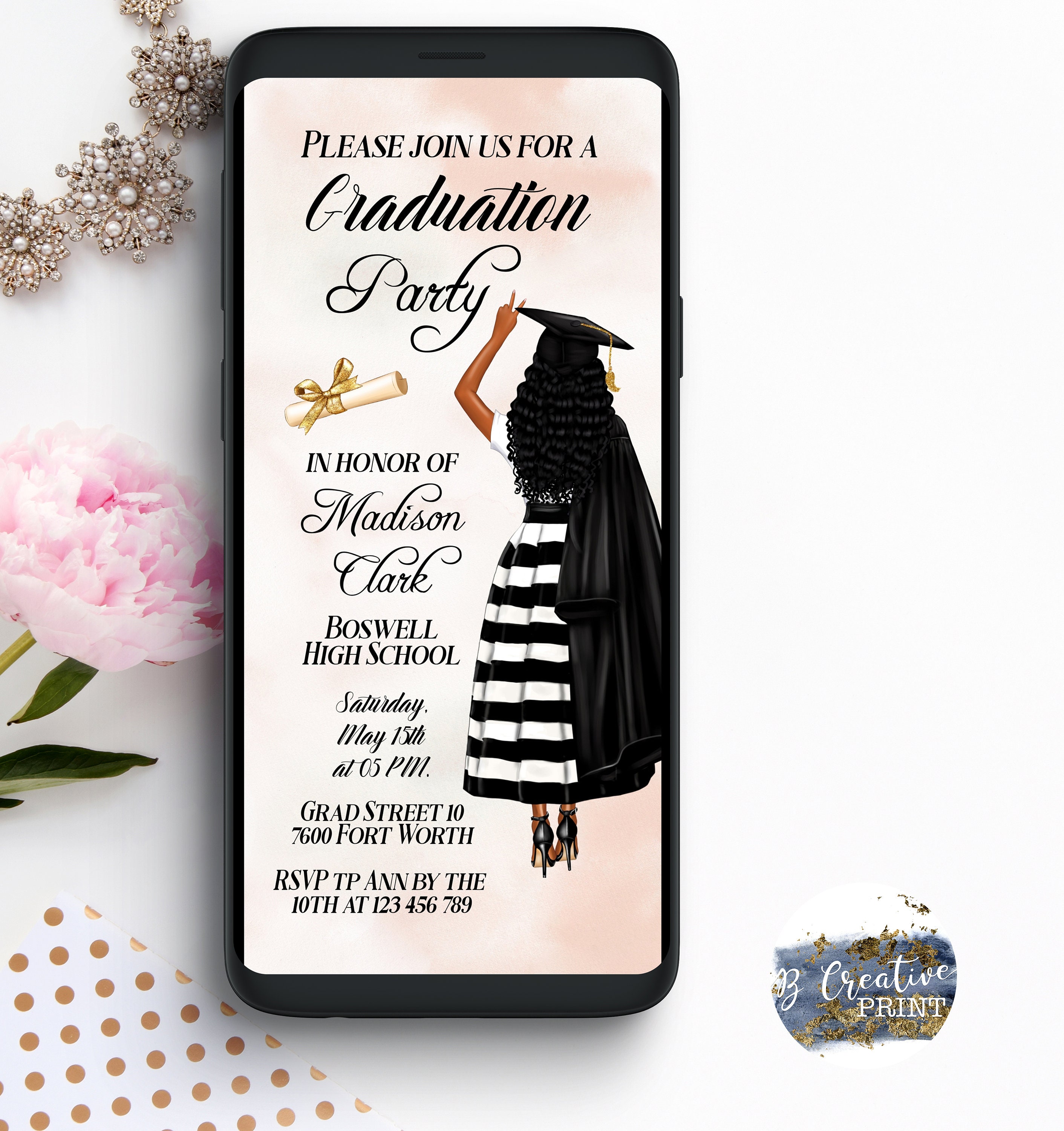 Evite Graduation Party Invitation Mobile Graduation - Etsy