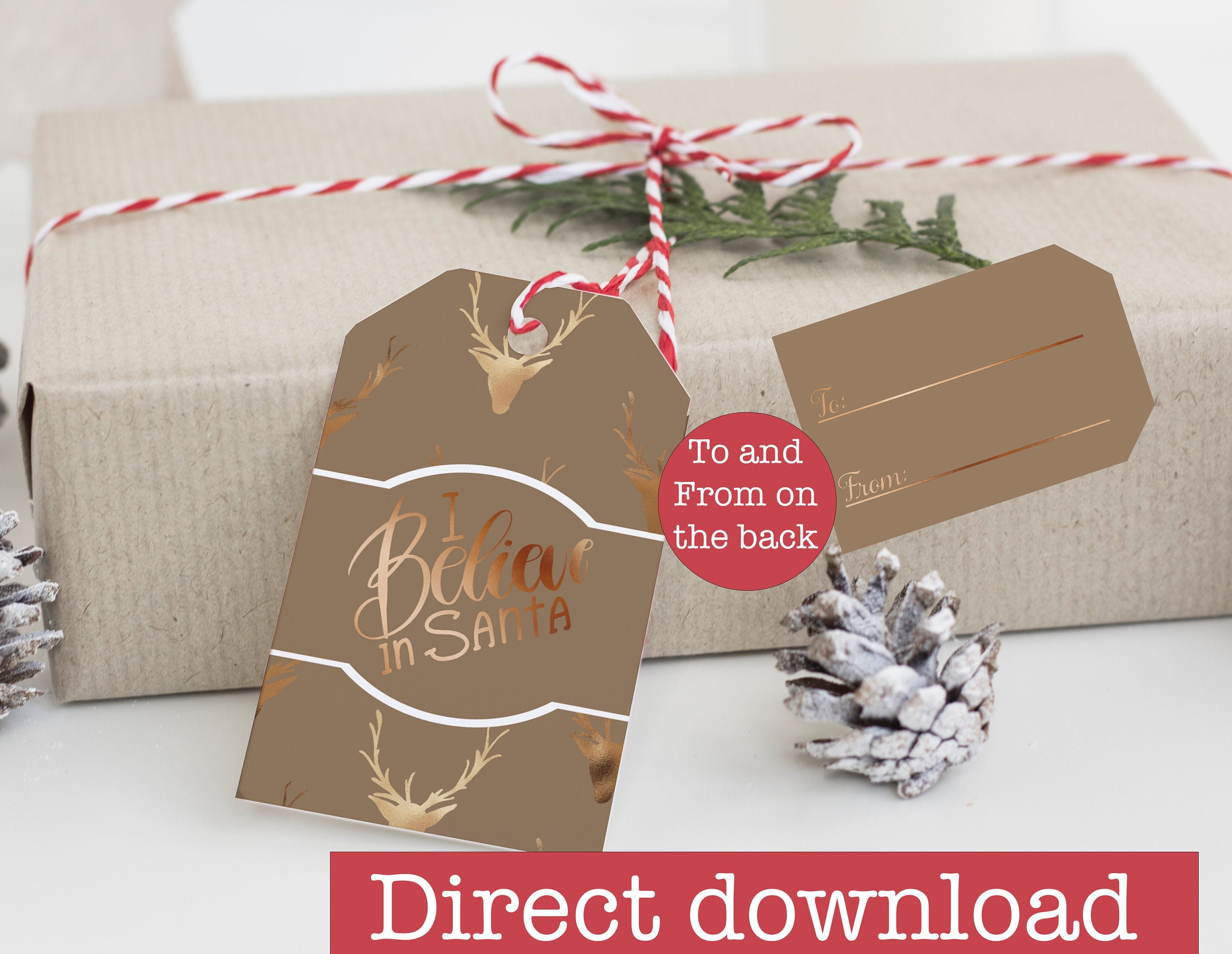 Holiday Christmas Gift Tags, to & From Tags, Printable Christmas Fsvor ...