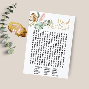Blush Floral Baby Shower Game Word Search, Pink Floral Baby Shower ...