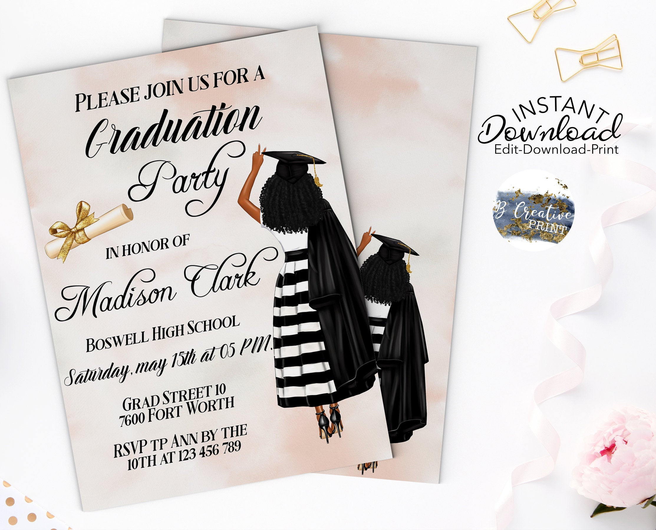Free Printable High School Graduation Party Invitations