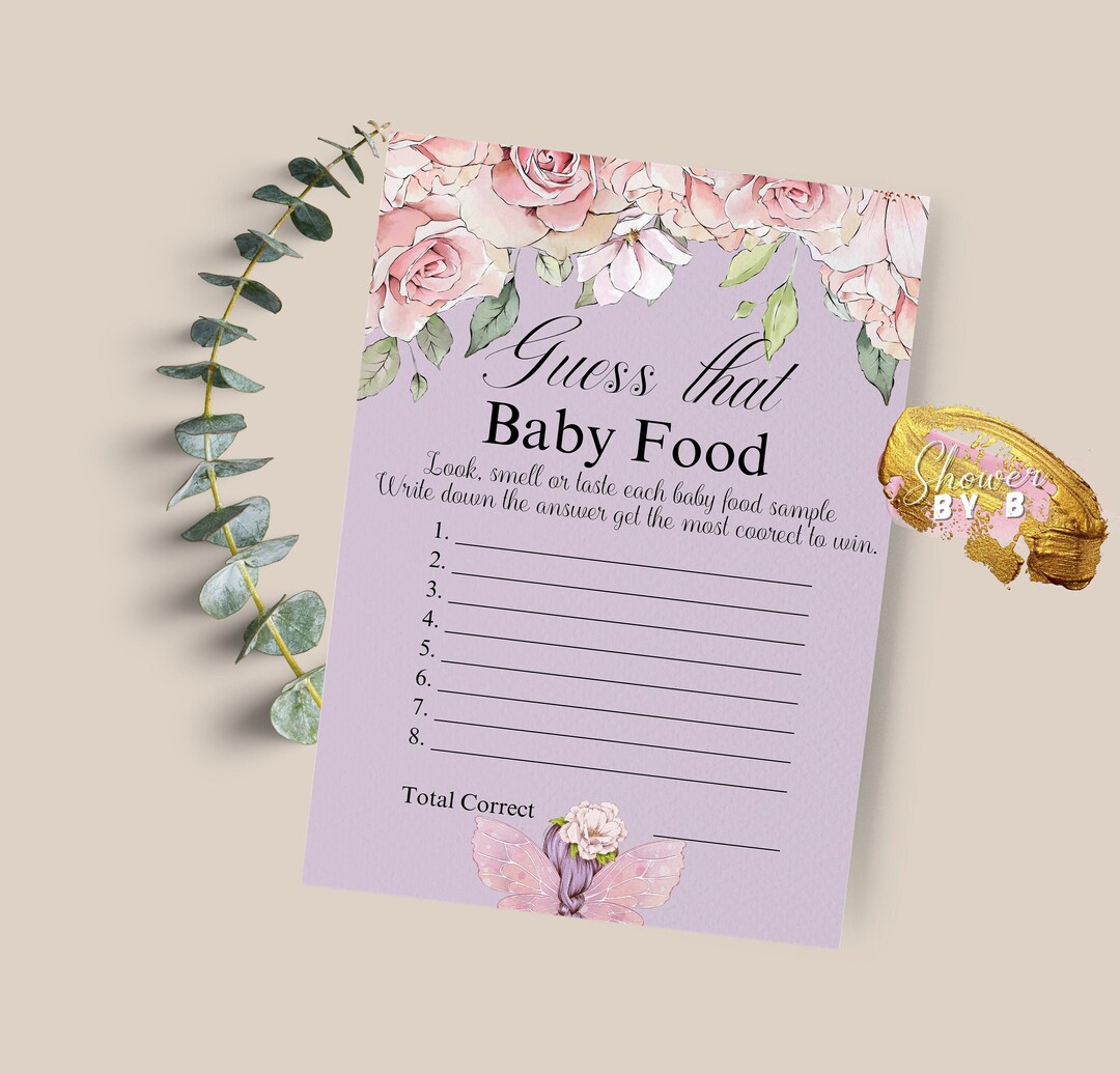 Purple Floral Baby Shower Game Baby Food, Purple Floral Baby Shower ...