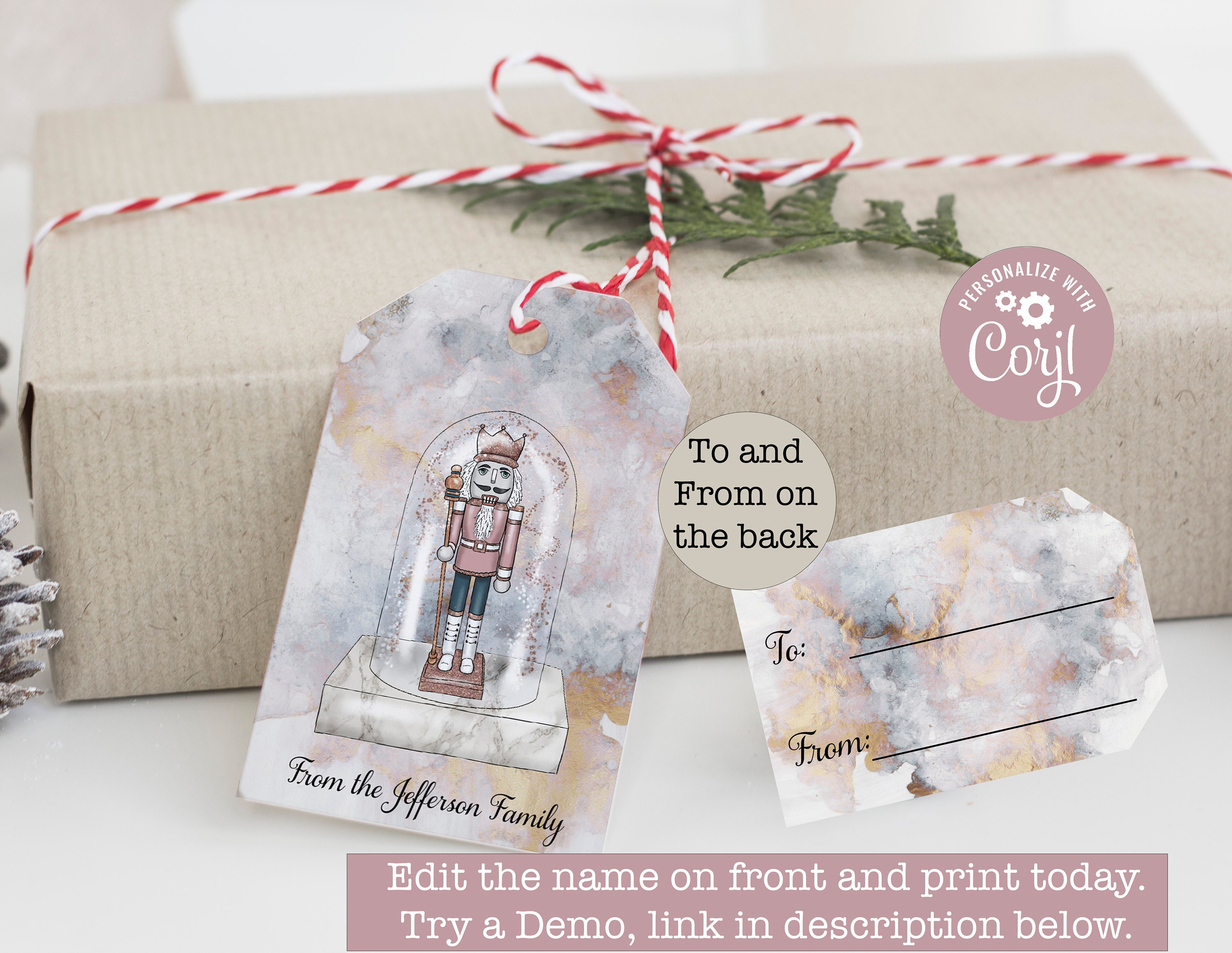 3 Different Rustic Personalized Christmas Gift Tags To & From | Etsy