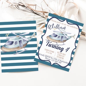 Helicopter Birthday Invitation, Helicopter Celebration, Helicopter ...