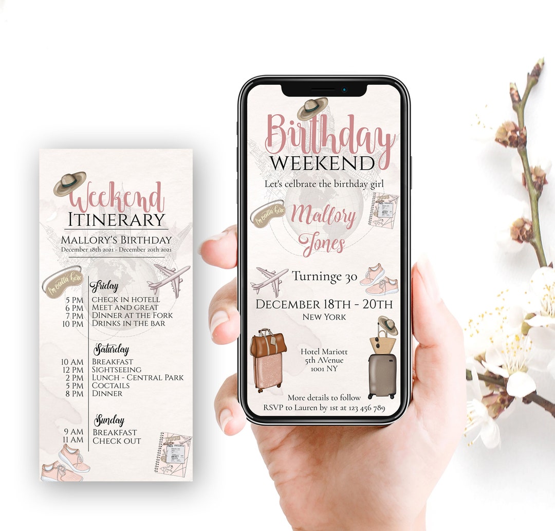 Evite Birthday Weekend Roadtrip Invitation, Girls Weekend Party ...