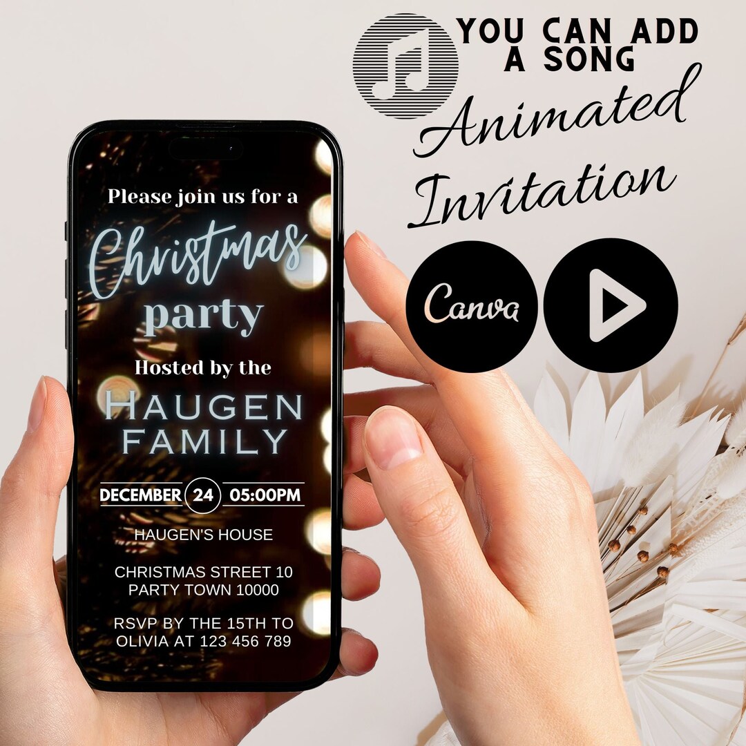 Enchanted Yuletide: Animated Christmas Party Invitation Template - Etsy