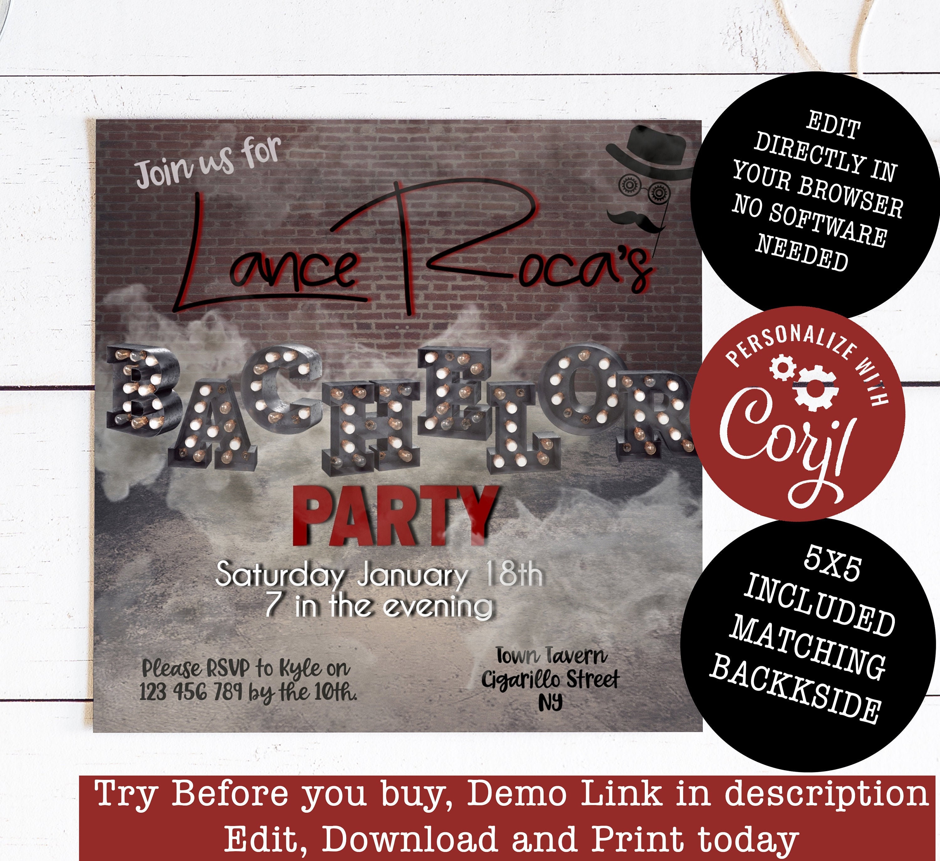 Bachelor Weekend Getaway Invitation Bachelor Getaway Mens - Etsy