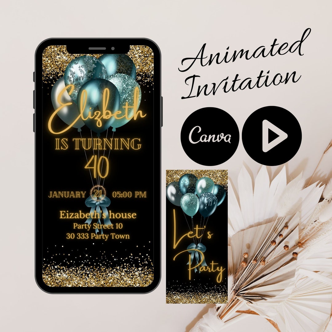 Animated 30th Birthday Party Invitation, Video Mobile Birthday ...