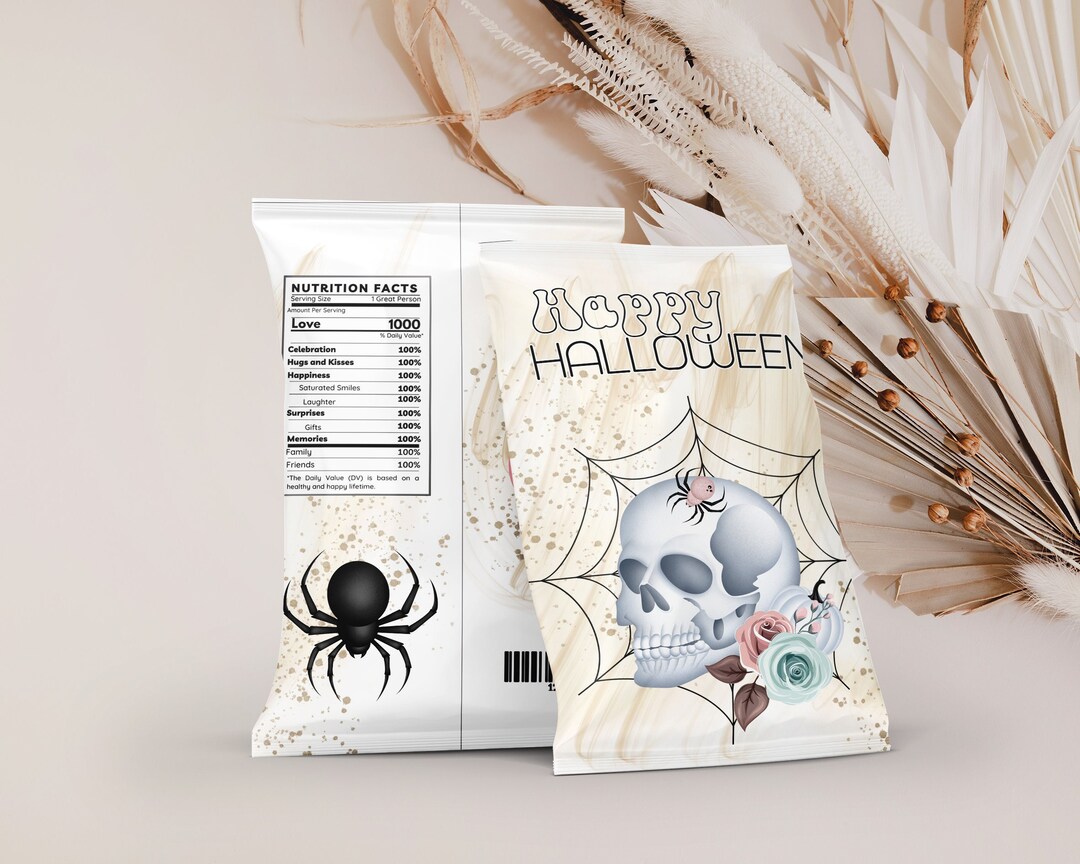 Trick or Treat Chip Bag Label, Halloween Custome Party Chip Decor ...