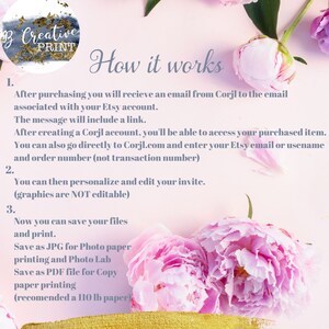 Girly Menu Template, Printable Menu Card, Fashion Girl Pink Floral Menu ...