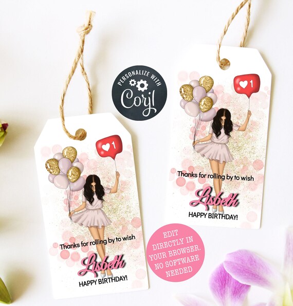 Drive by Birthday Favor Tag Thank You Cards for Drive by | Etsy