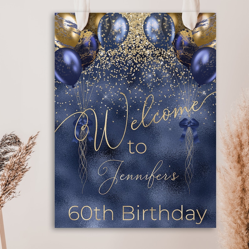 Navy and Gold Birthday Welcome Sign Gold Balloon Birthday - Etsy Navy and Gold Birthday Welcome Sign Gold Balloon Birthday - Etsy