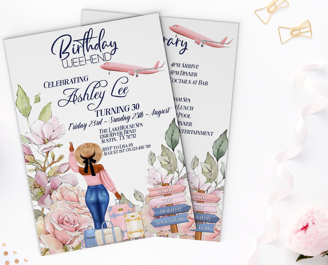 Birthday Weekend Invitation Template, Birthday Weekend Itinerary ...