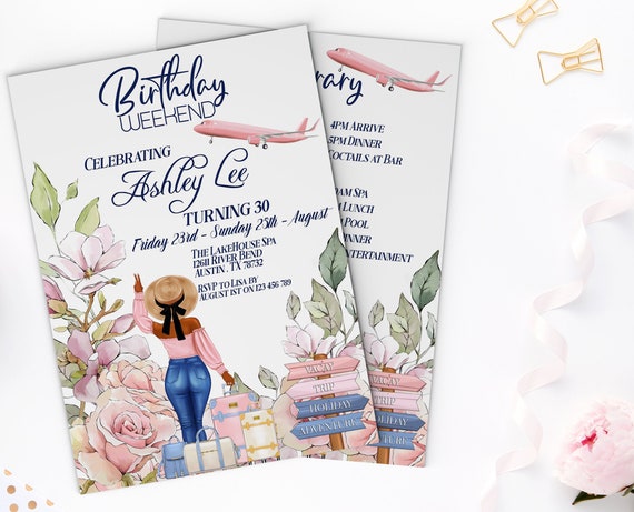 Birthday Weekend Invitation Template Birthday Weekend - Etsy