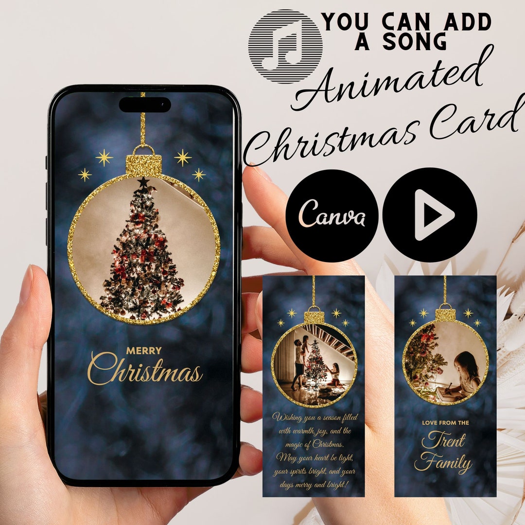 Jolly Animated Family Portrait Christmas Card - Etsy