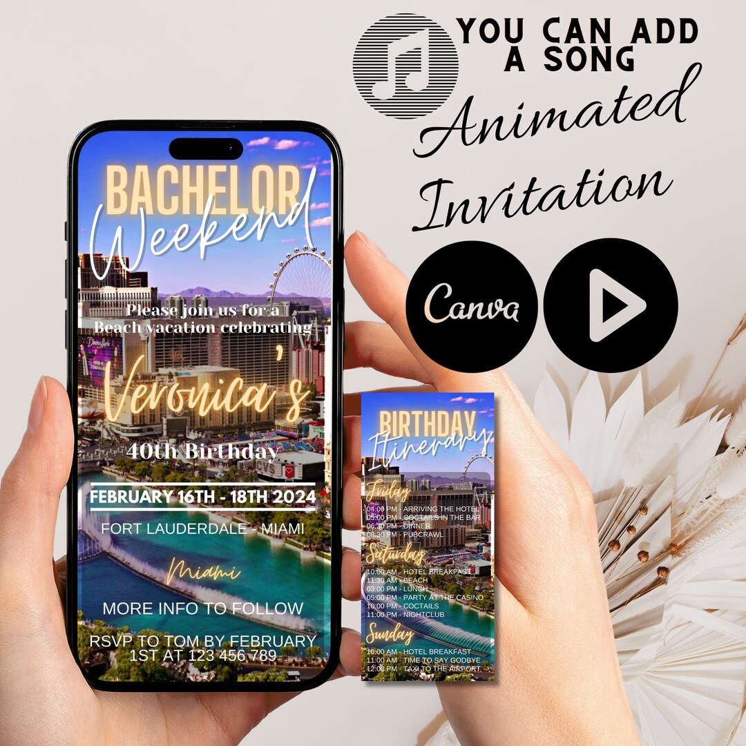 Bachelor Weekend Party Animated Video Invitation | Edit With Canva ...