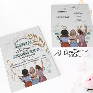 Boho Girls Weekend Getaway Invitation, Girls Getaway Invitation ...