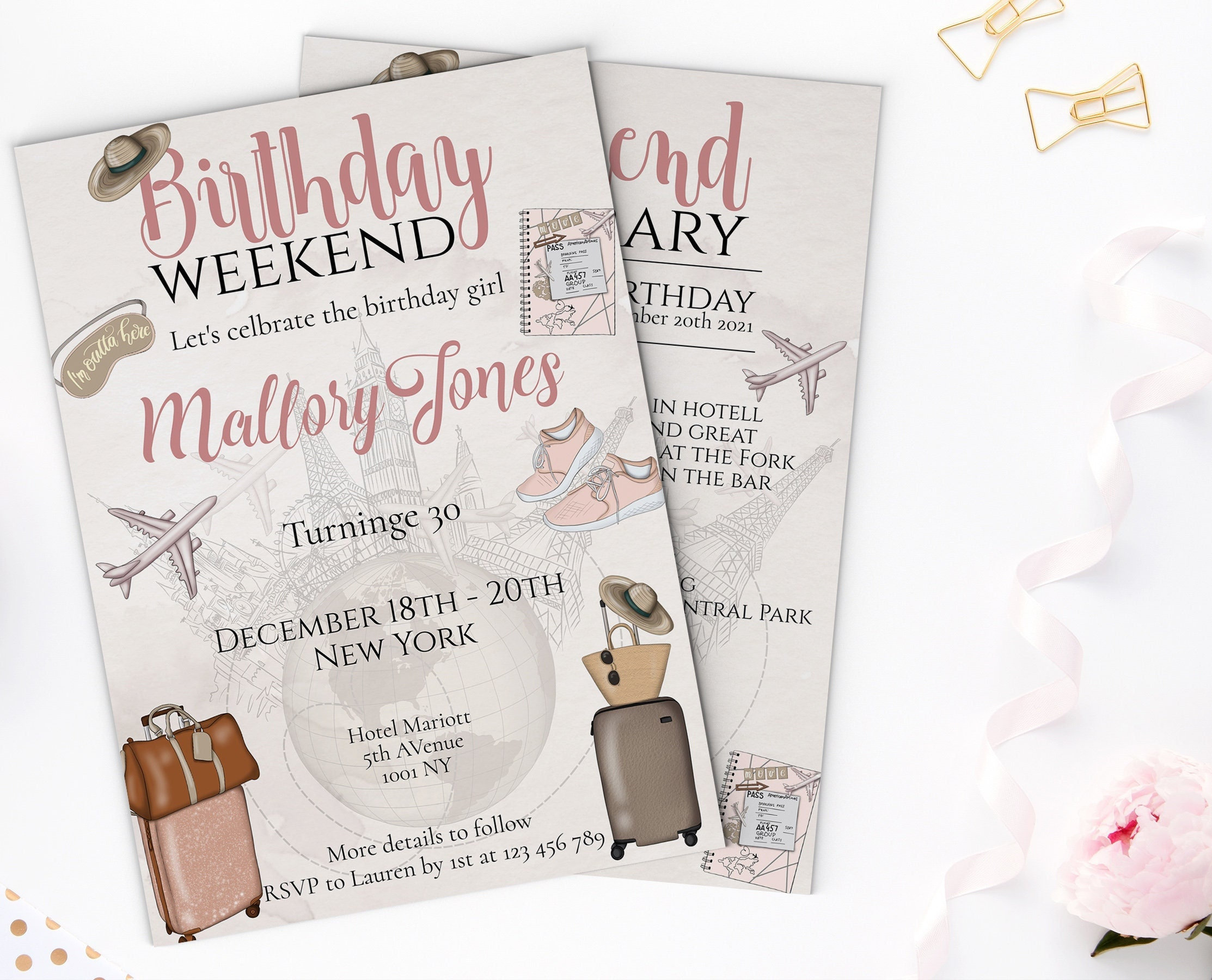 Birthday Weekend Invitation Template Birthday Weekend - Etsy