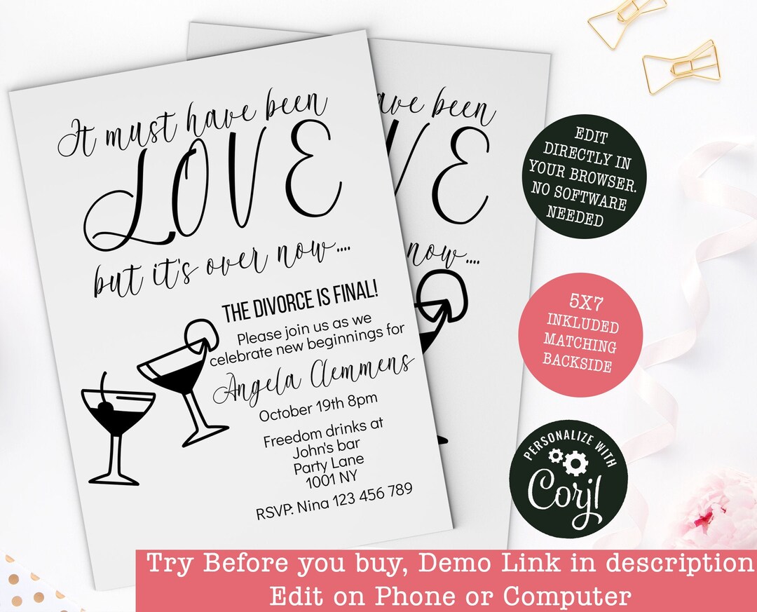 Divorce Party Invitation, I Do, I Did, I Am Done Divorce Invite, New ...