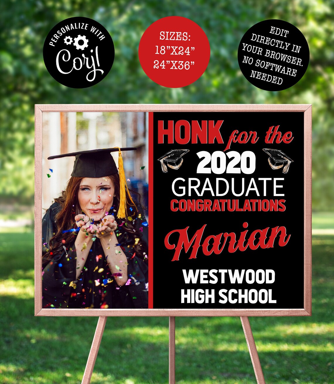 Social Distancing Graduation Party Yard Sign Virtual | Etsy