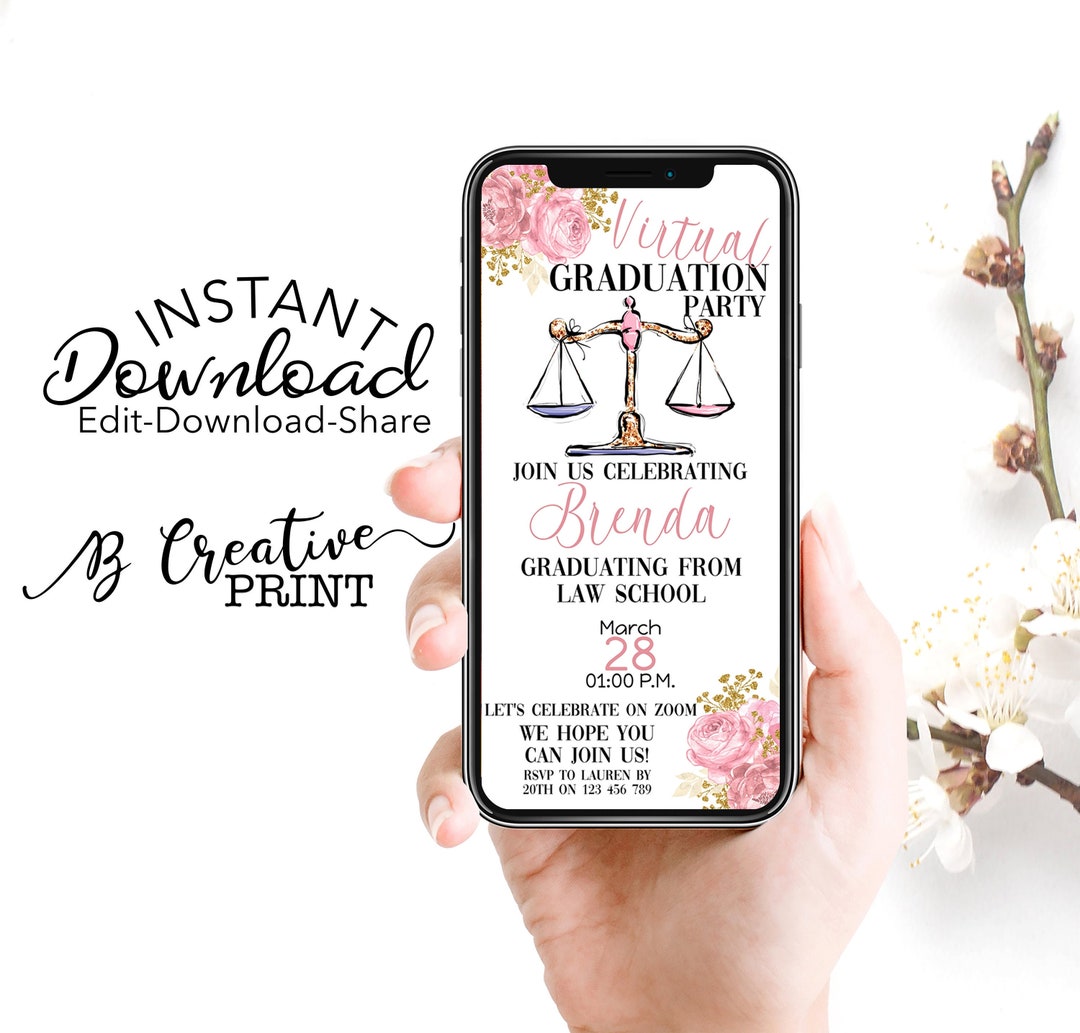 Social Distancing Virtual Law Graduation Party Mobile - Etsy