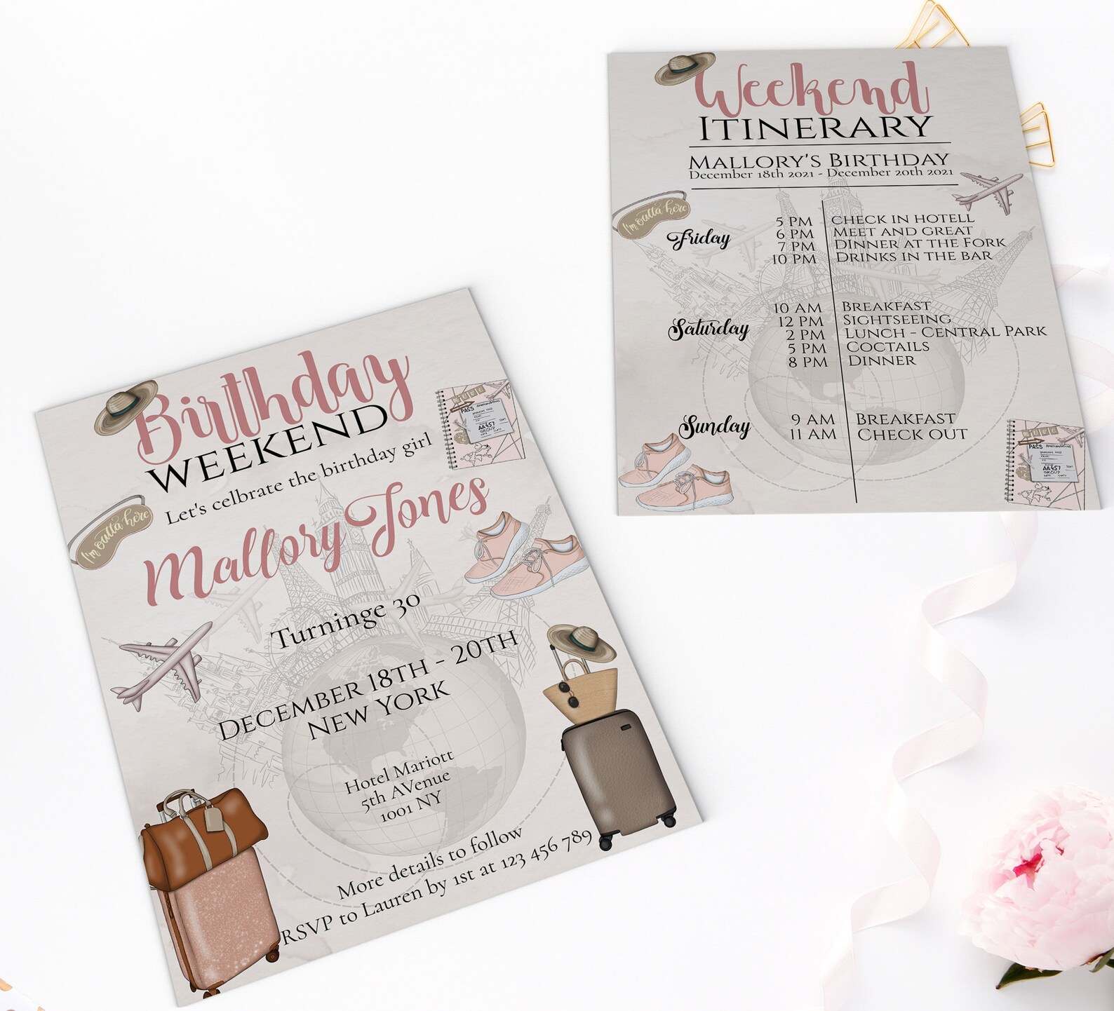 Birthday Weekend Invitation Template, Birthday Weekend Itinerary ...