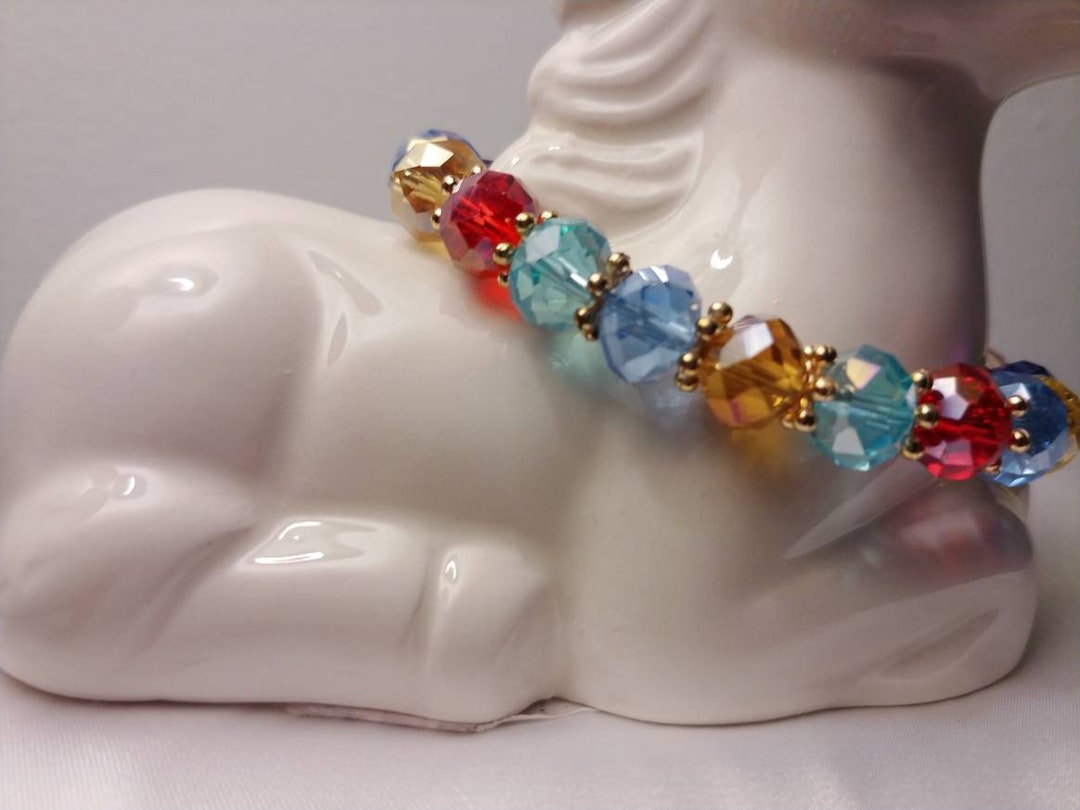 Princess Rainbow Crystal Bracelet Chakra Bracelet Spectrum Bracelet ...