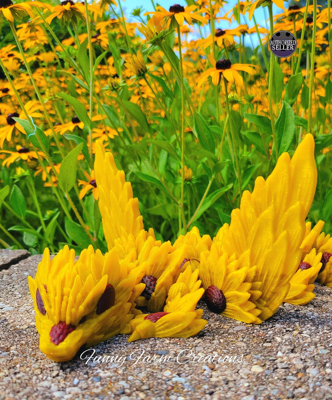 3D Printed Flexible Sunflower Dragon Fidget ADHD Flower Mother - Etsy