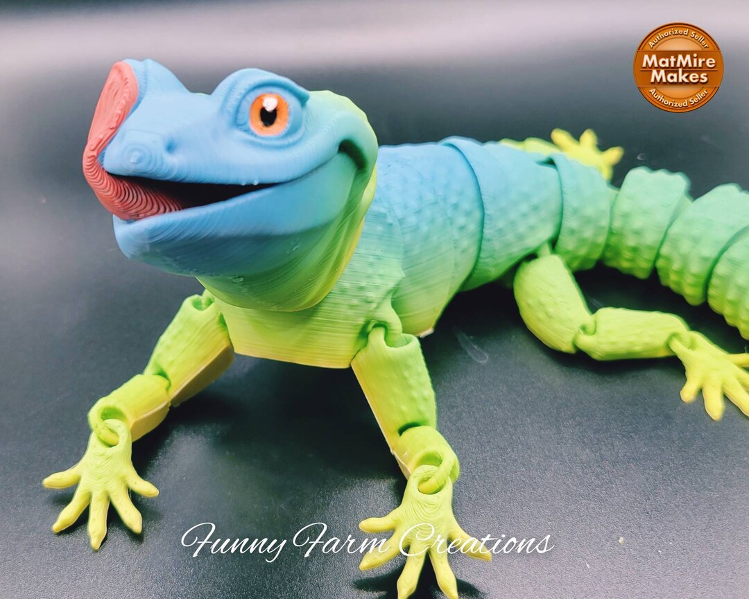3D Printed Flexi Licky Eye Leopard Gecko ADHD Sensory Toy Fidget Gift ...