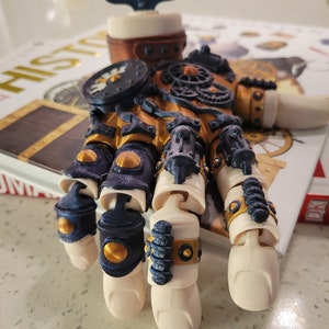 3D Printed Flexi Steampunk Hand With Stash Spot/cubby Hole - Etsy