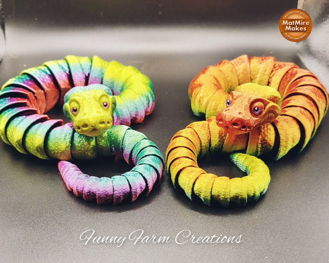 3D Printed Flexible Python Snake - Etsy