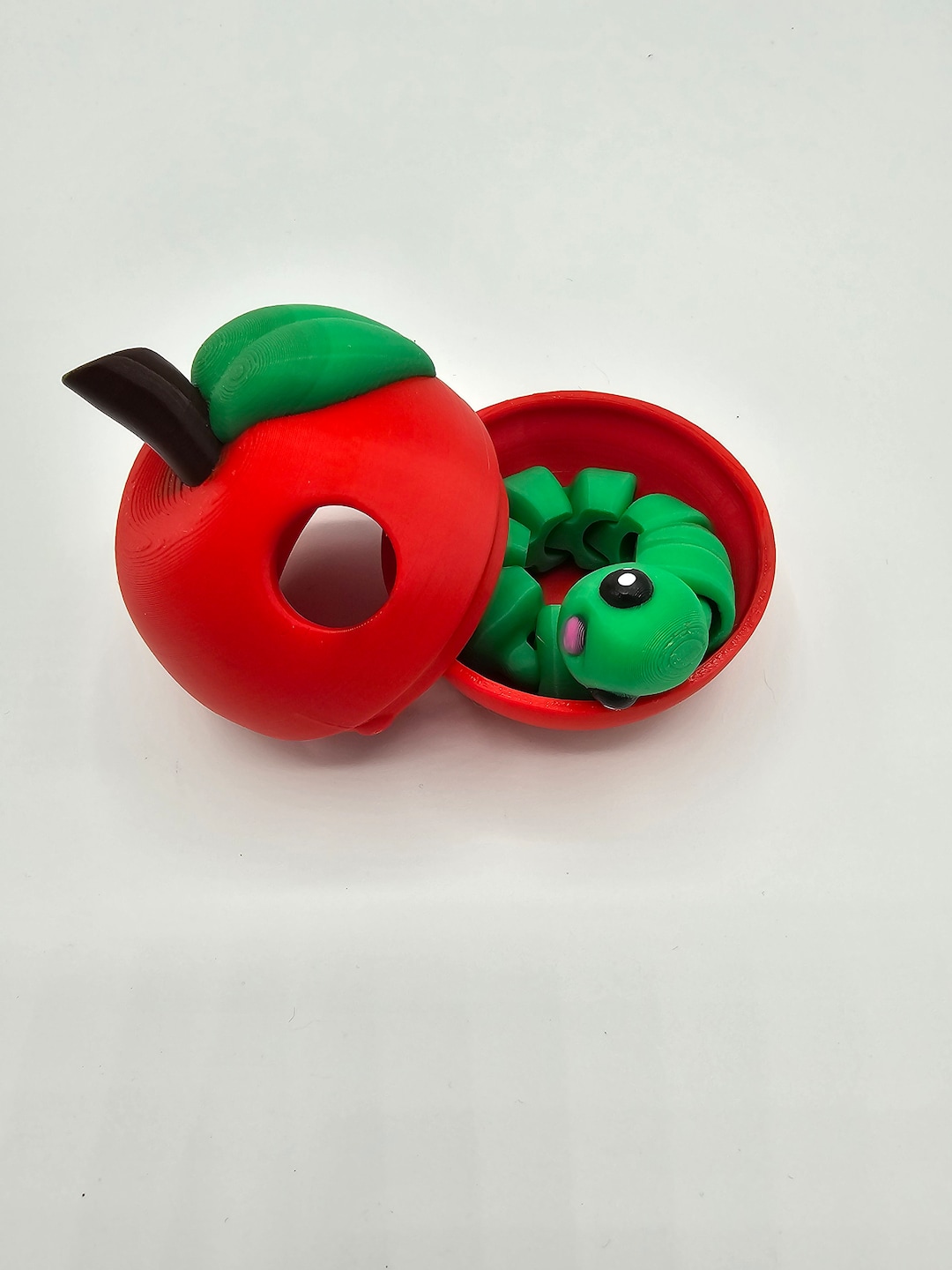 3D Printed Apple Container and Worm School Teacher Gift - Etsy