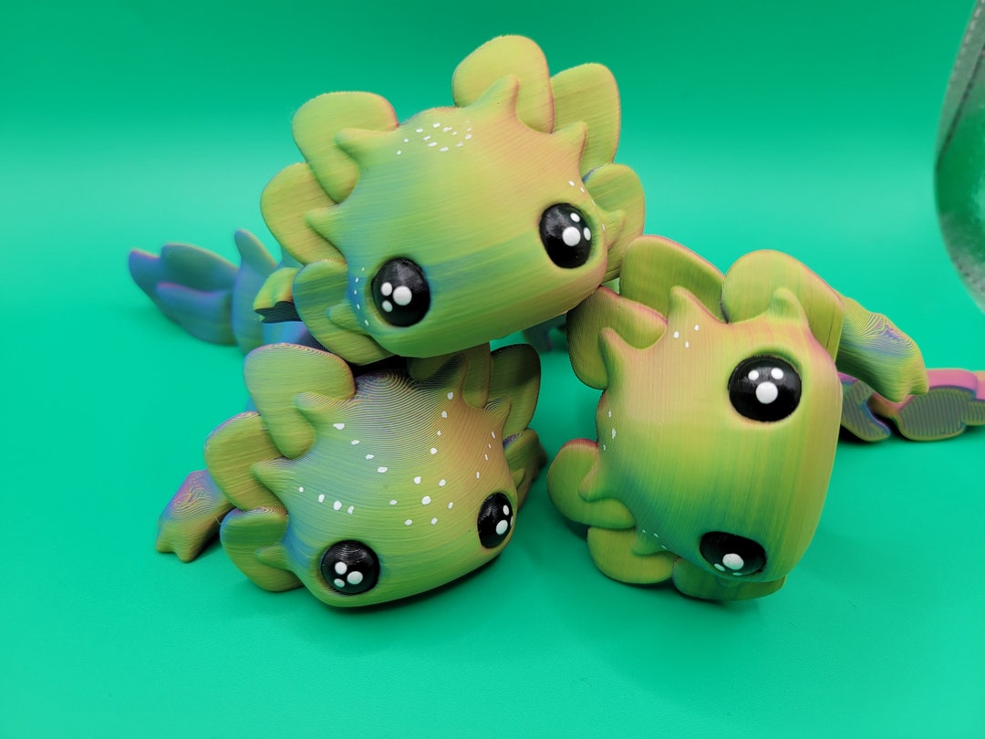 3D Printed Flexi Axolotl Baby Tadpole - Etsy