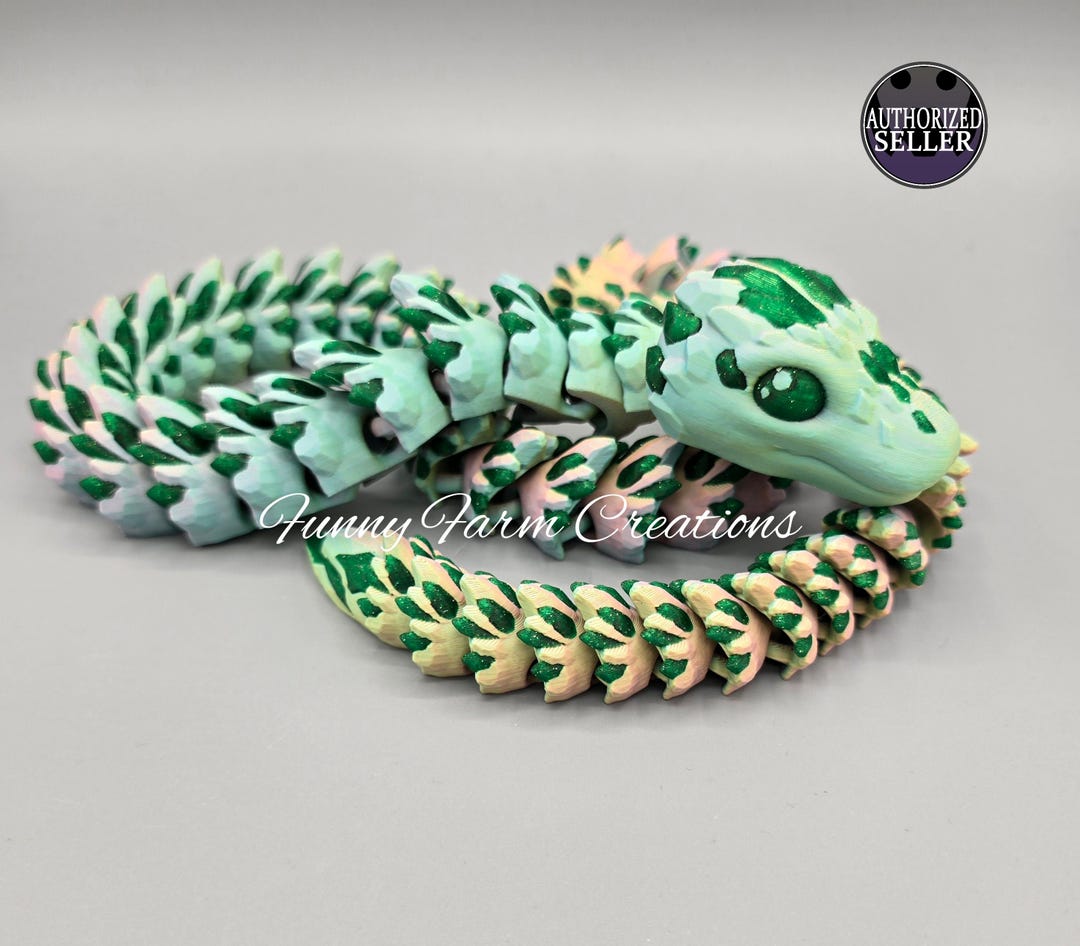 3D Printed Flexi Crystal Snake - Dual Color - Etsy
