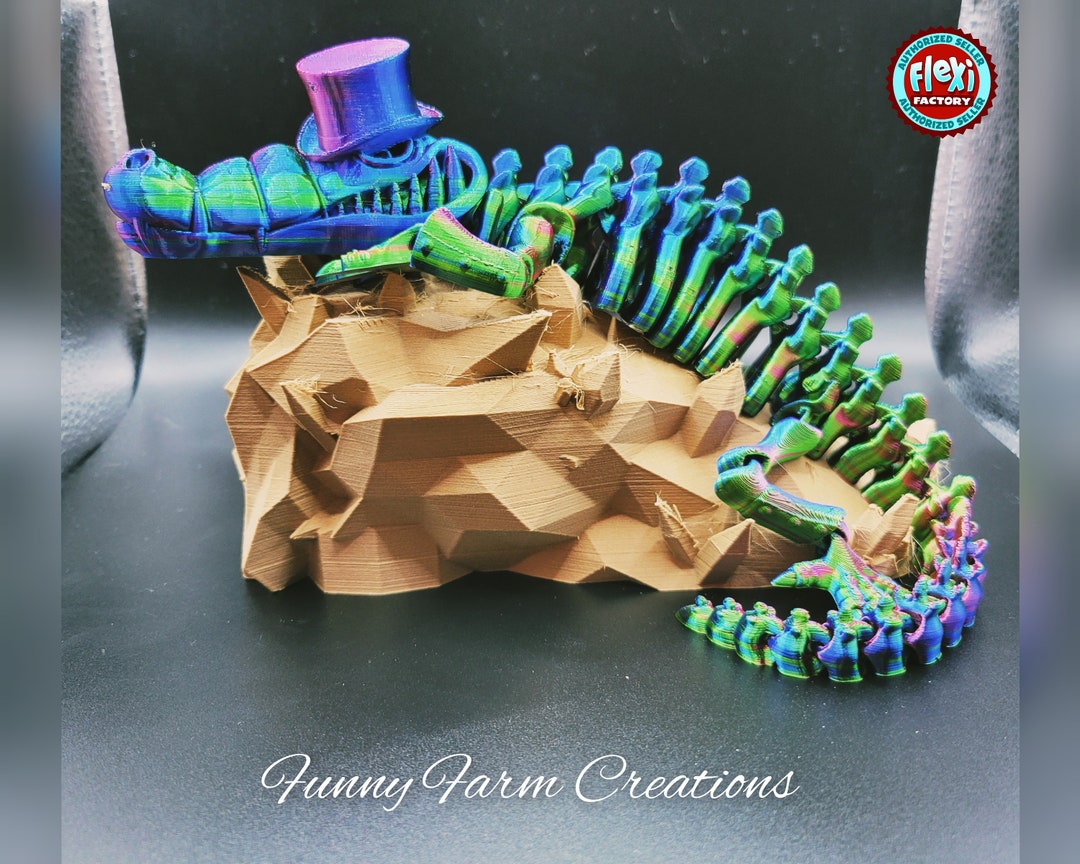 3D Printed Fancy Flexi Alligator/crocodile With Top Hat 13 - Etsy