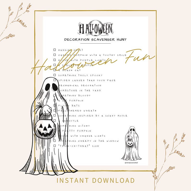 Halloween Scavenger Hunt Fall Activities Halloween Decor Digital ...