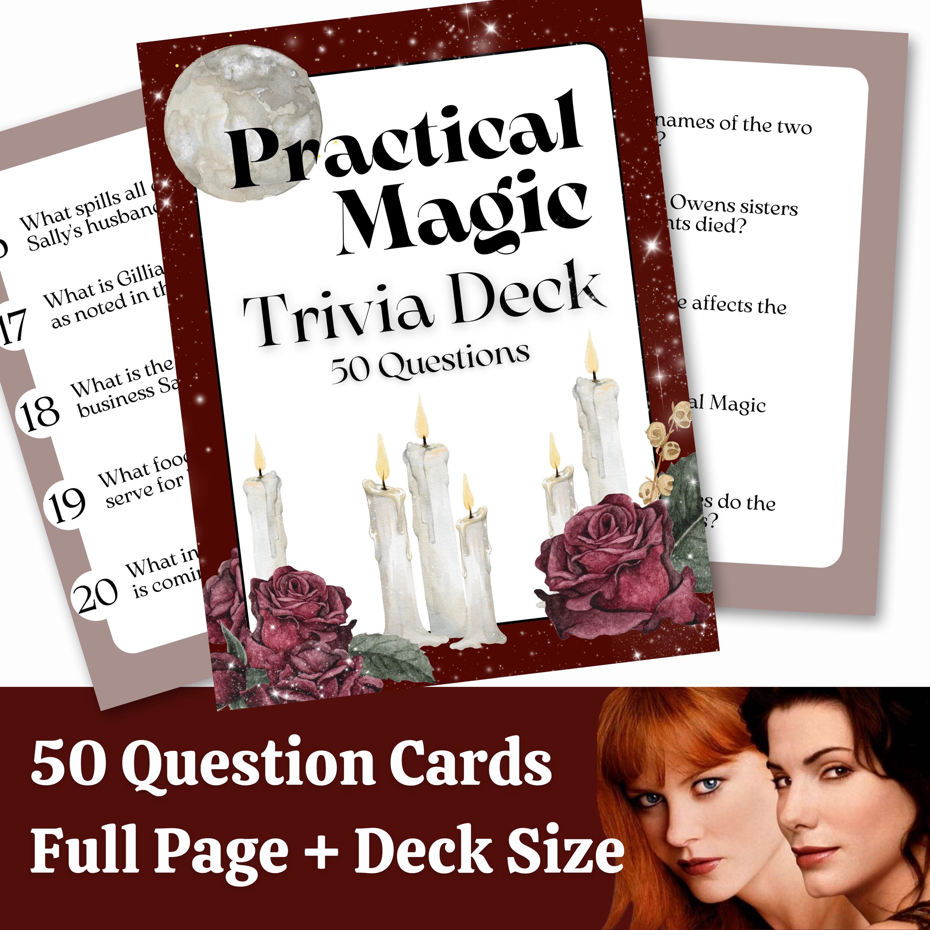 Practical Magic Trivia Deck | 50 Question Digital Download | PDF Print ...