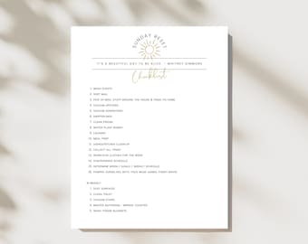 Printable Sunday Reset Checklist | Sunday To-do List PDF | Digital ...