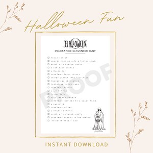 Halloween Scavenger Hunt Fall Activities Halloween Decor Digital ...