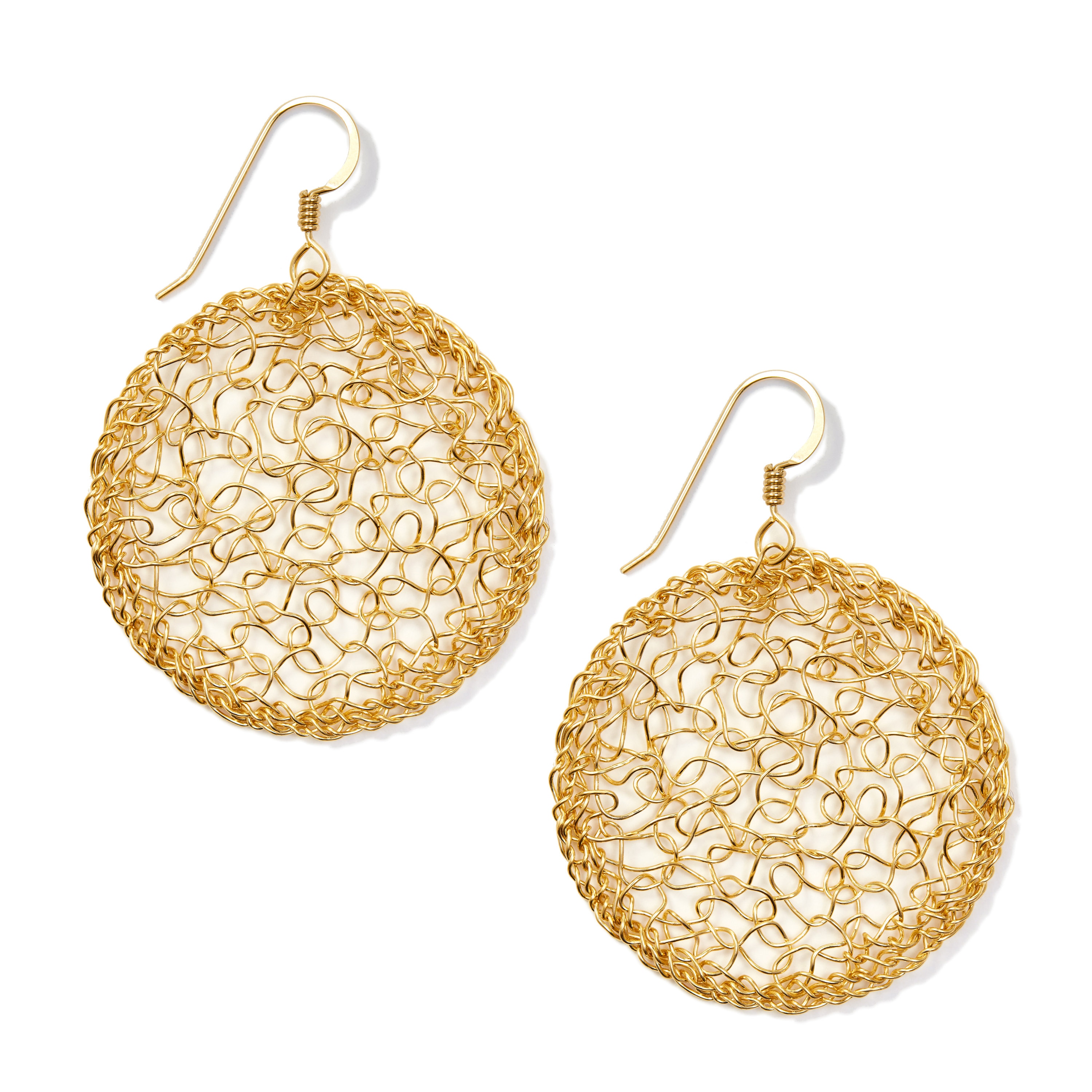 14k Gold Filled Circle Earrings, Large Round Earrings, Wire Woven ...