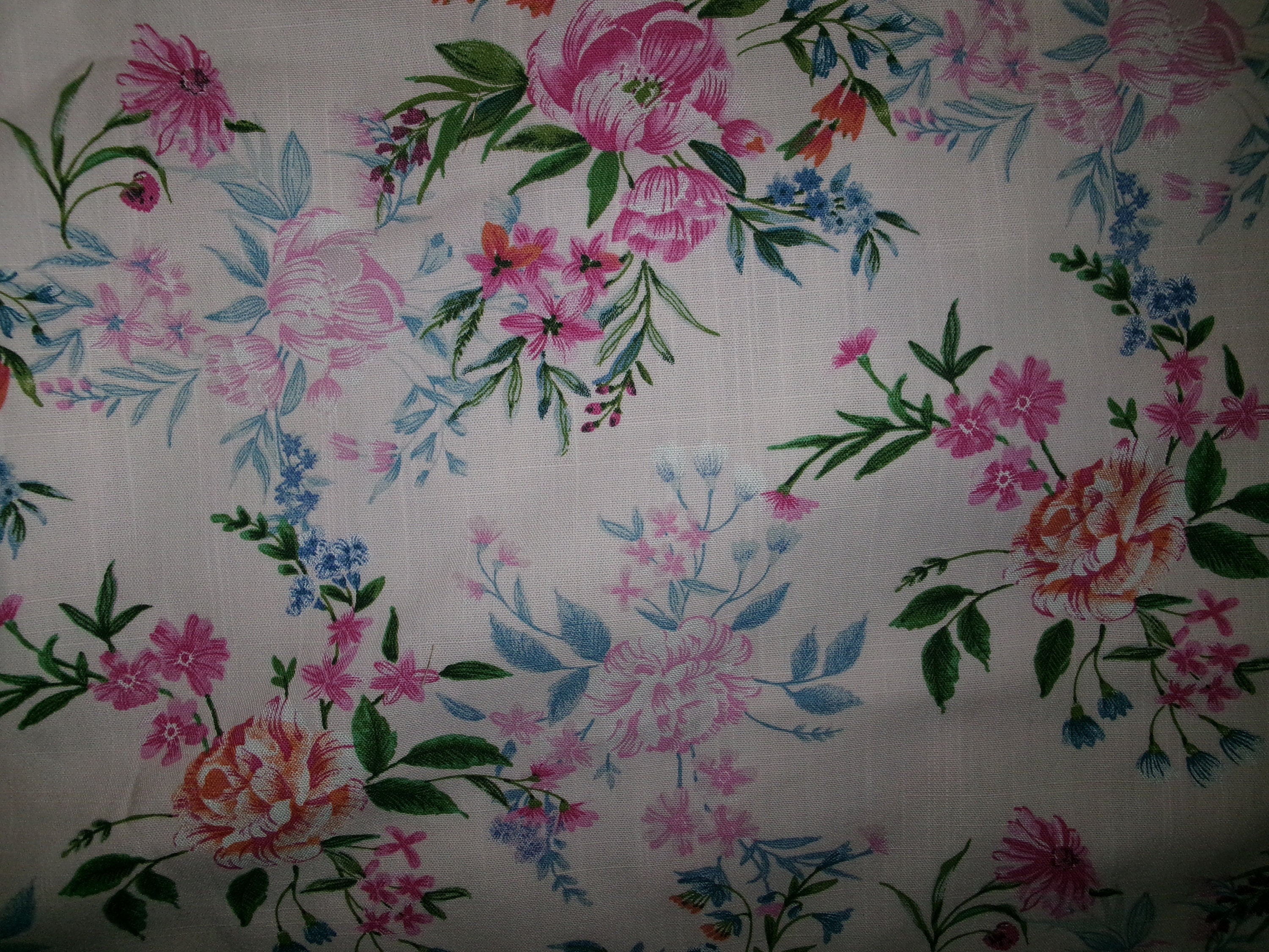 Vintage Pale Pink Floral Fabric, Bouquets of Carnation Flowers, Joann ...